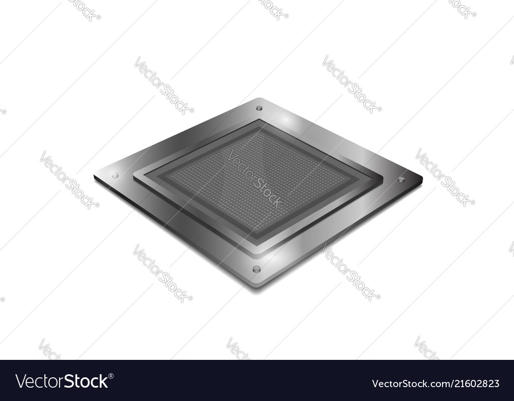 Processor unit concept isolated on white Vector Image