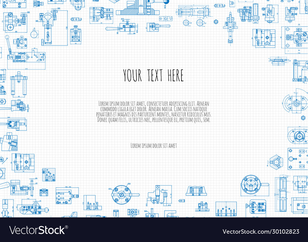 Technical drawing background mechanical Royalty Free Vector