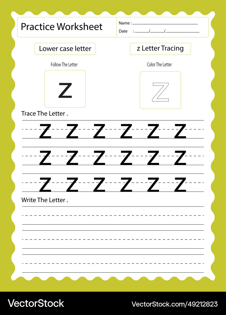 Uppercase and lowercase letter tracing worksheets Vector Image