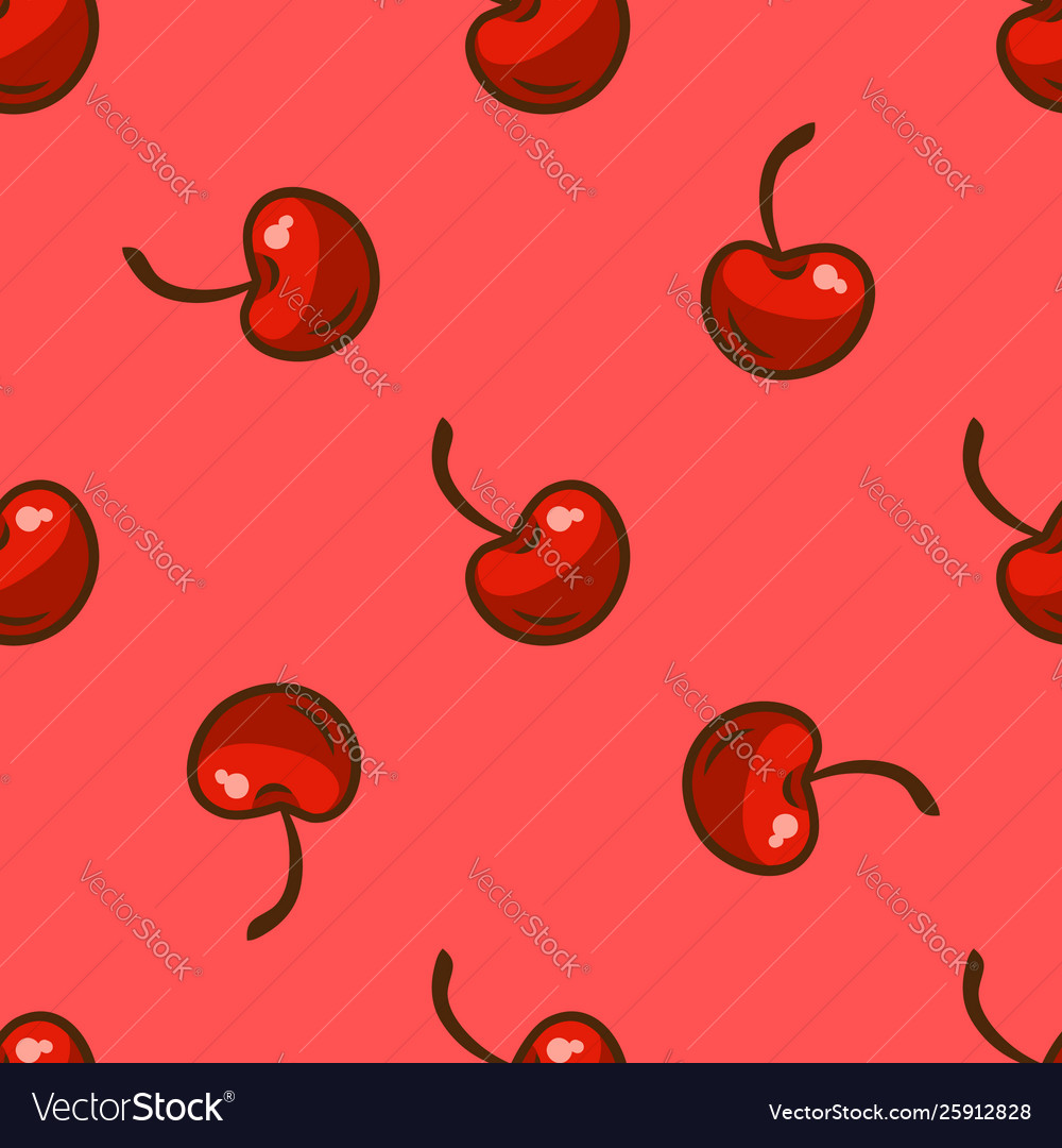 Cherry seamless pattern Royalty Free Vector Image