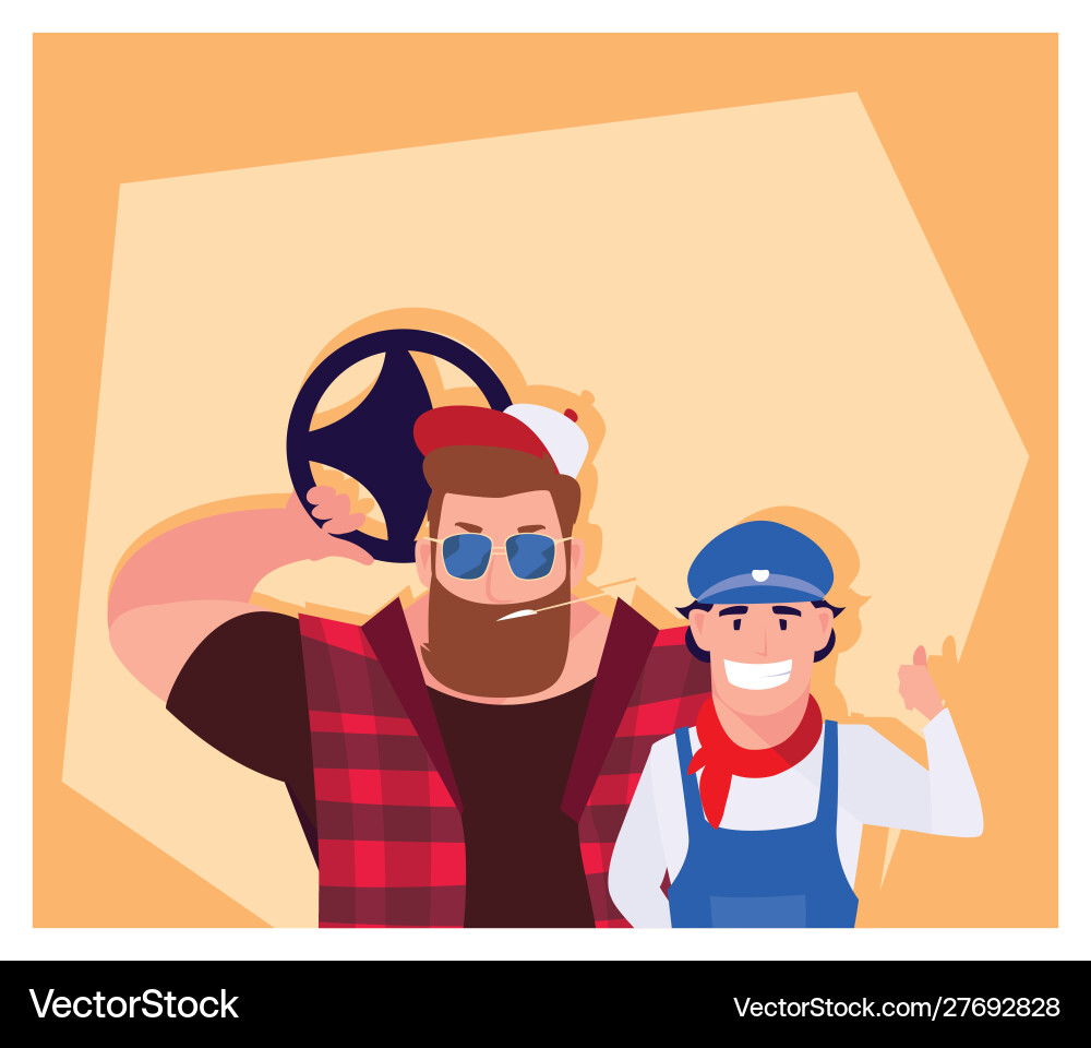 Drivers inside frame design Royalty Free Vector Image