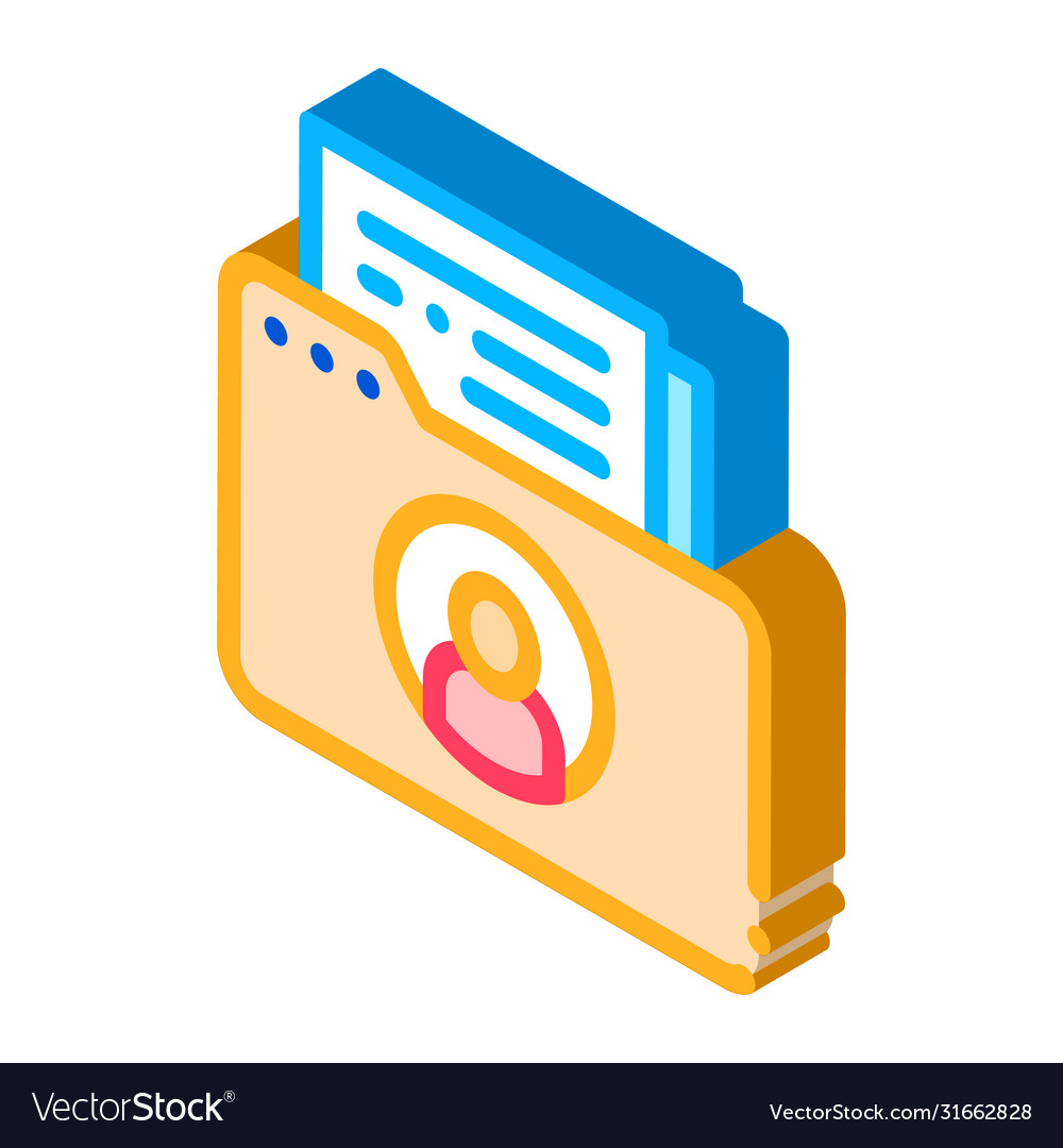 Folder with files isometric icon Royalty Free Vector Image
