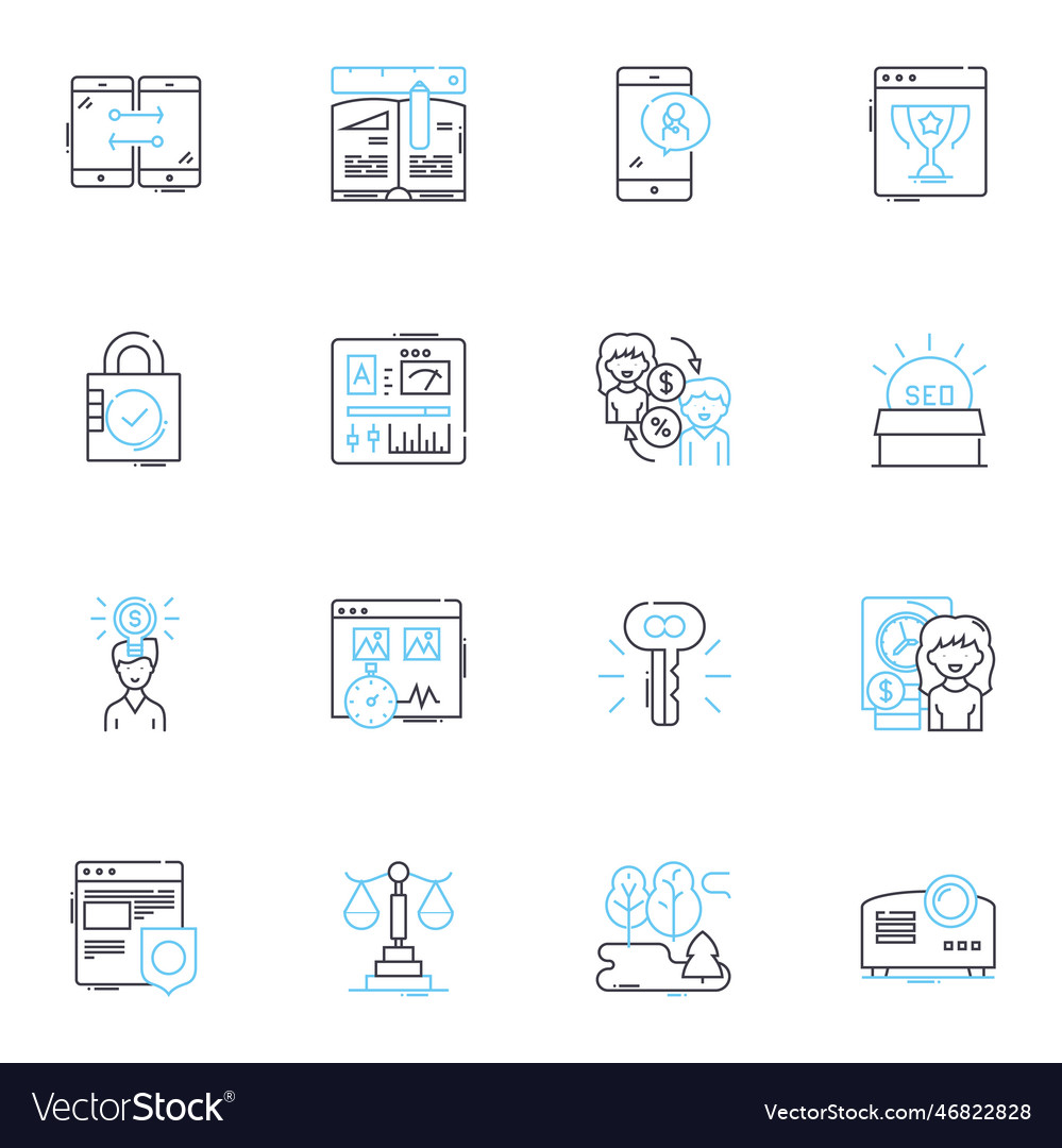 Service quality linear icons set excellence Vector Image Service quality linear icons set excellence Vector Image