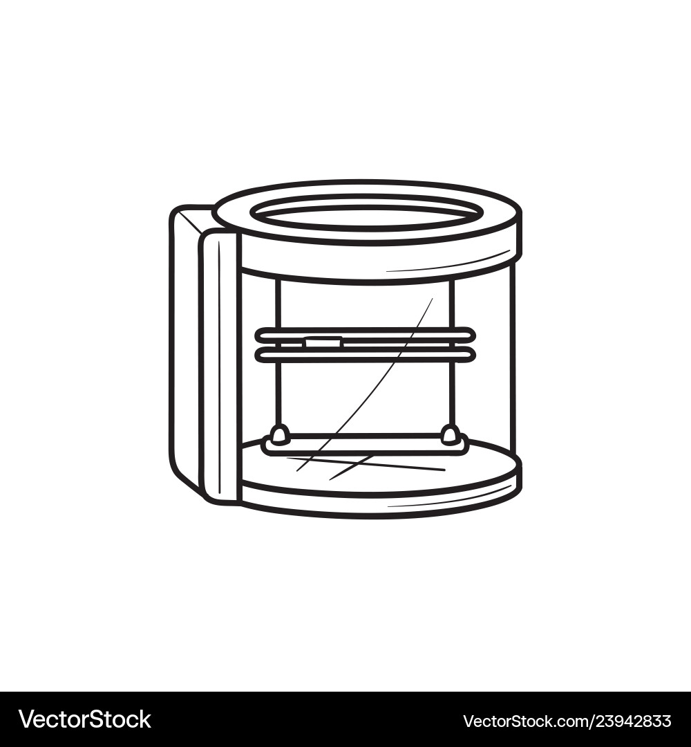 3d printing scanner hand drawn outline doodle icon