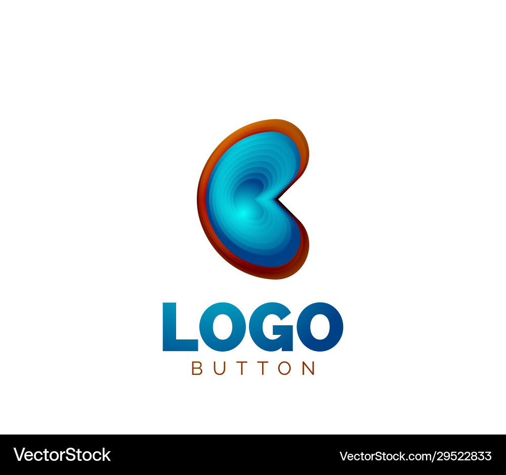 Abstract round shape logo template minimal Vector Image