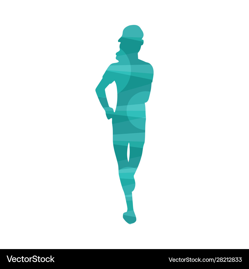 Colorful abstract effect icon running woman Vector Image