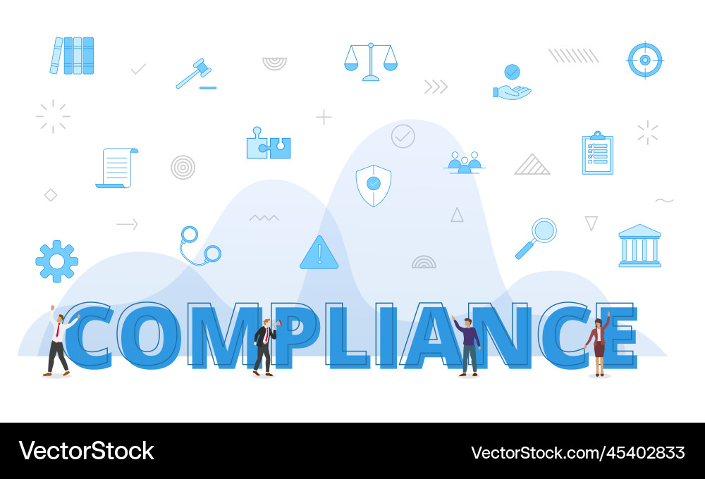 Compliance concept with big words and people Vector Image