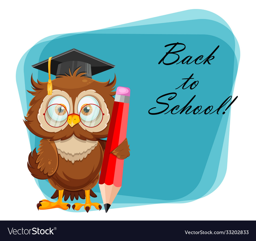 Cute wise owl funny back to school concept Vector Image