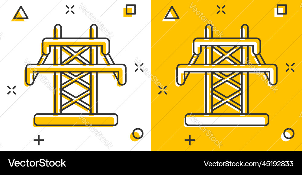 Electric tower icon in comic style power station Vector Image