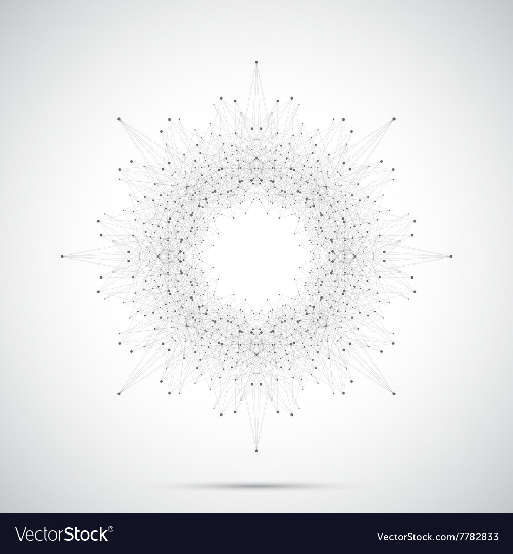Geometric Abstract Form With Connected Line Vector Image