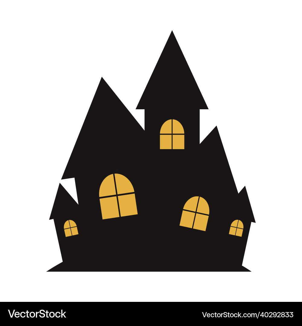 Halloween house design with yellow Royalty Free Vector Image