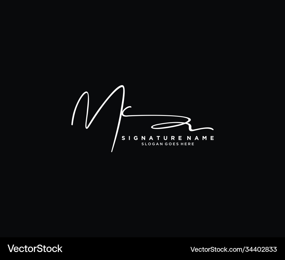 Letter mc signature logo template Royalty Free Vector Image