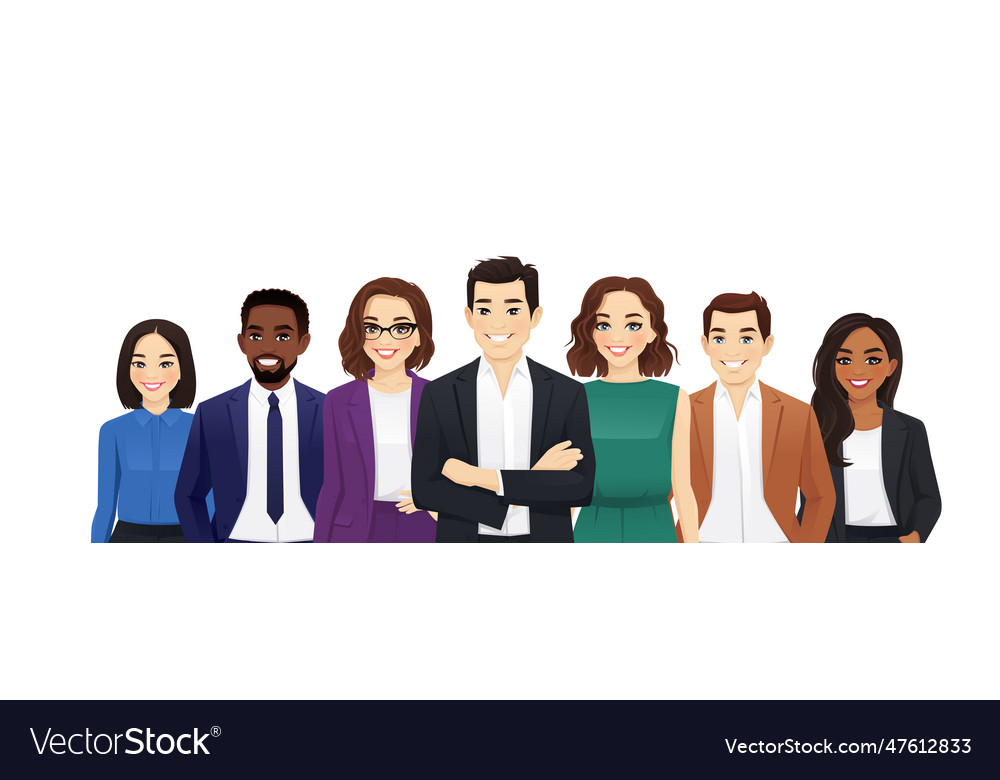 Multiethnic business team set Royalty Free Vector Image