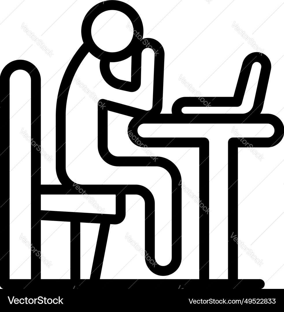 Passive lifestyle desk work icon outline Vector Image