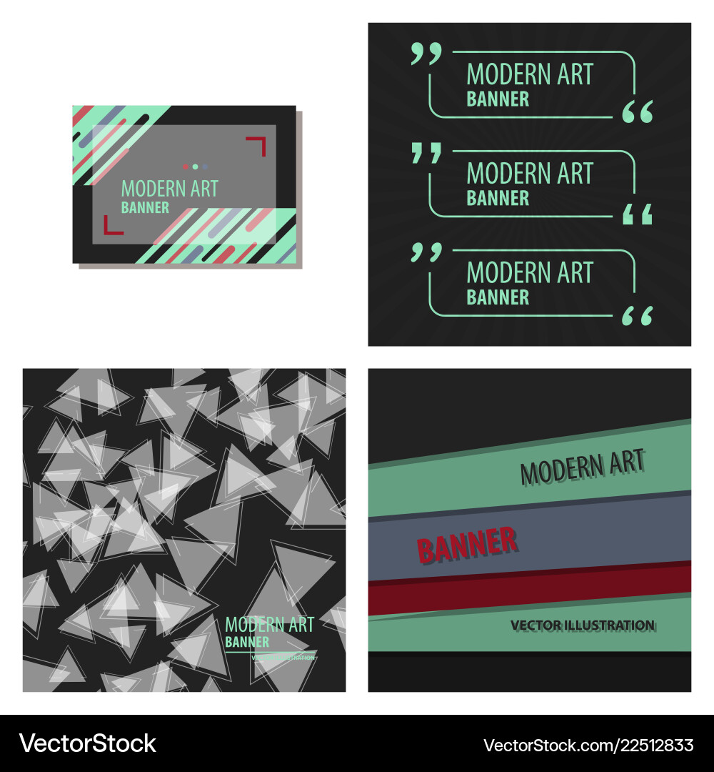 Set of modern art abstract banner square frame Vector Image
