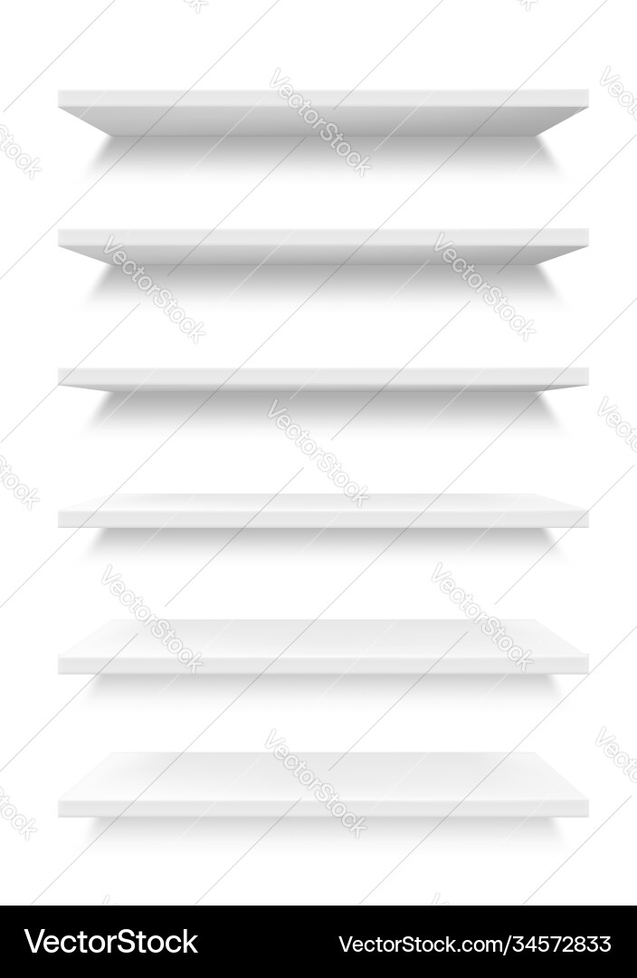White shop product shelves blank empty showcase Vector Image