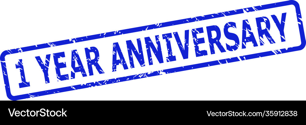 1 year anniversary watermark with scratched Vector Image