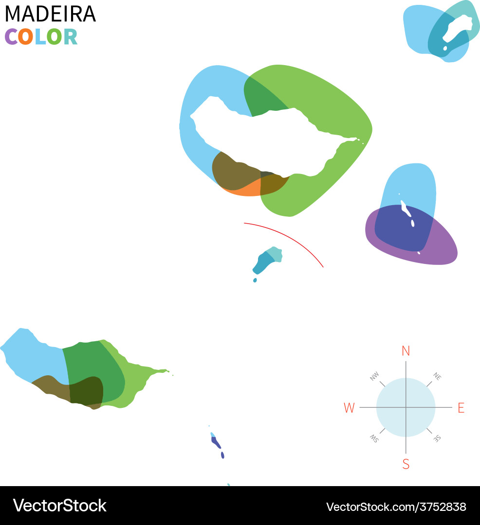 Abstract color map of madeira Royalty Free Vector Image