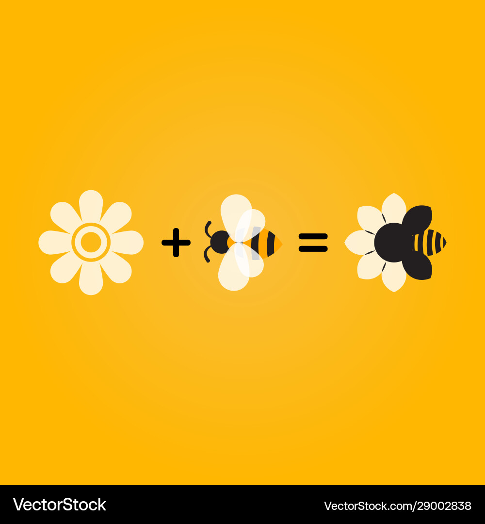 Bee flower company logo concept Royalty Free Vector Image