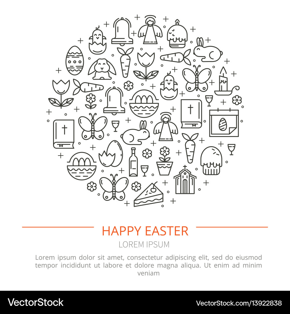 Brochure with icons of easter Royalty Free Vector Image