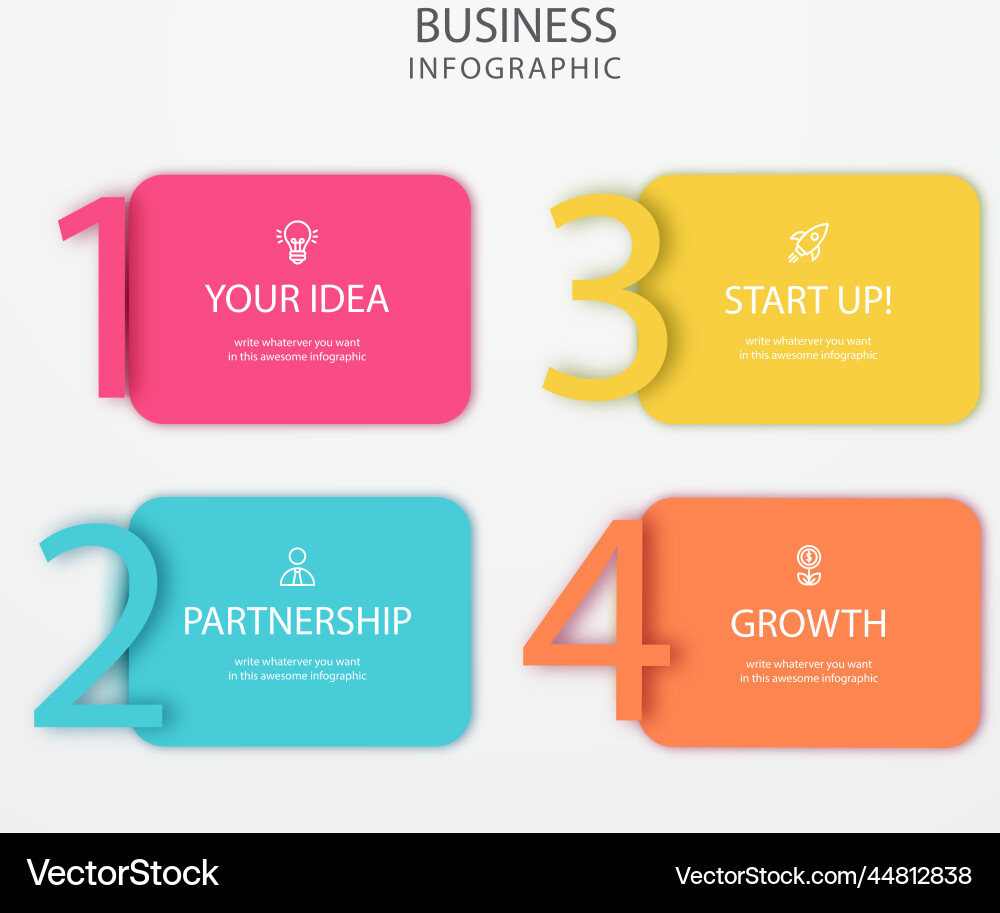 Business infographic colorful steps design Vector Image