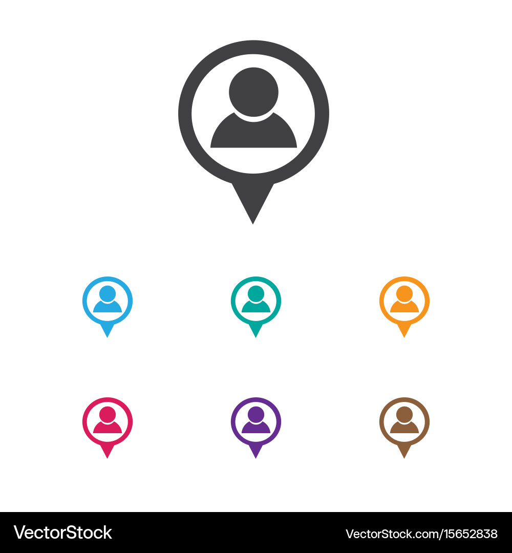 Business symbol on pin icon Royalty Free Vector Image