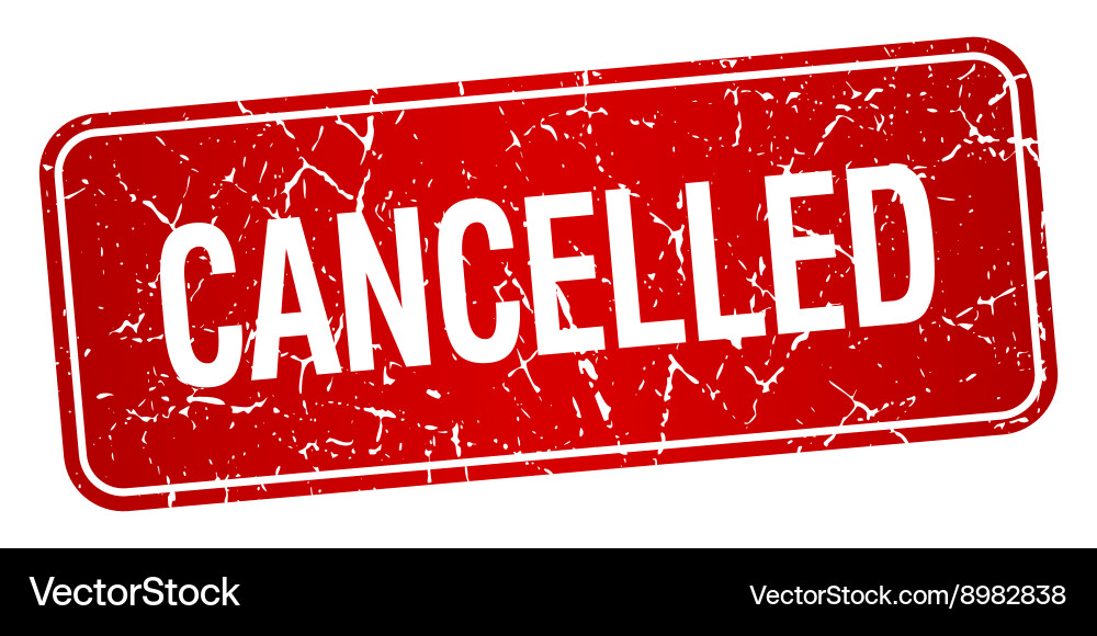 Cancelled red square grunge textured isolated Vector Image