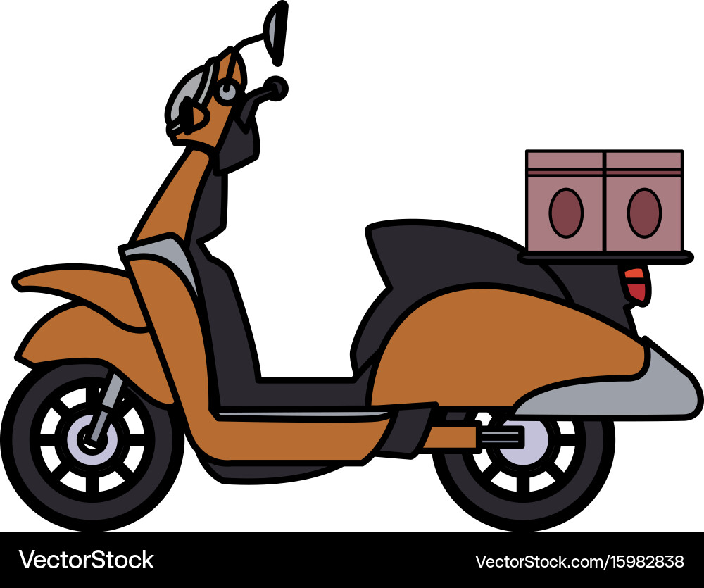 Delivery scooter logistics and transport Vector Image