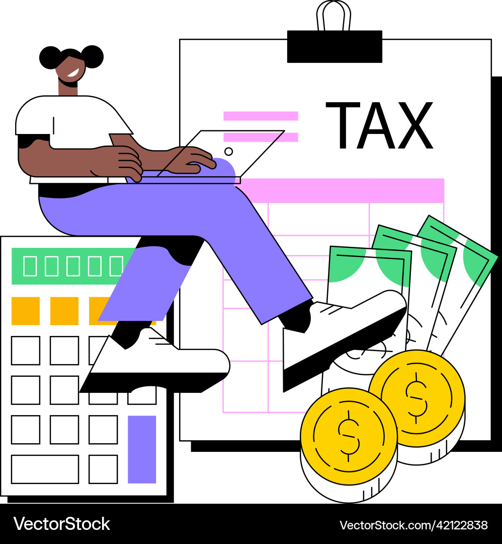 Filing taxes by yourself abstract concept Vector Image