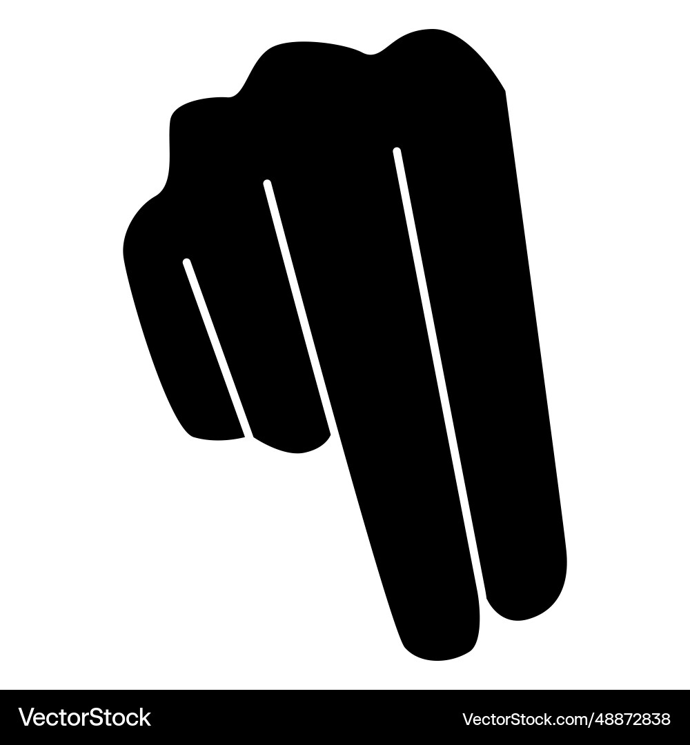 Hand finger n letter silhouette Royalty Free Vector Image