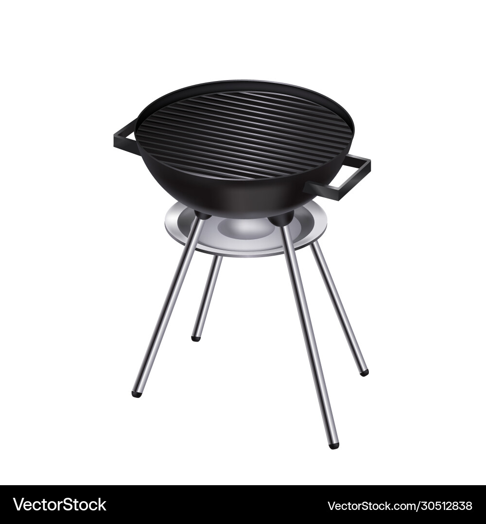 Isolated barbecue on white background in realistic