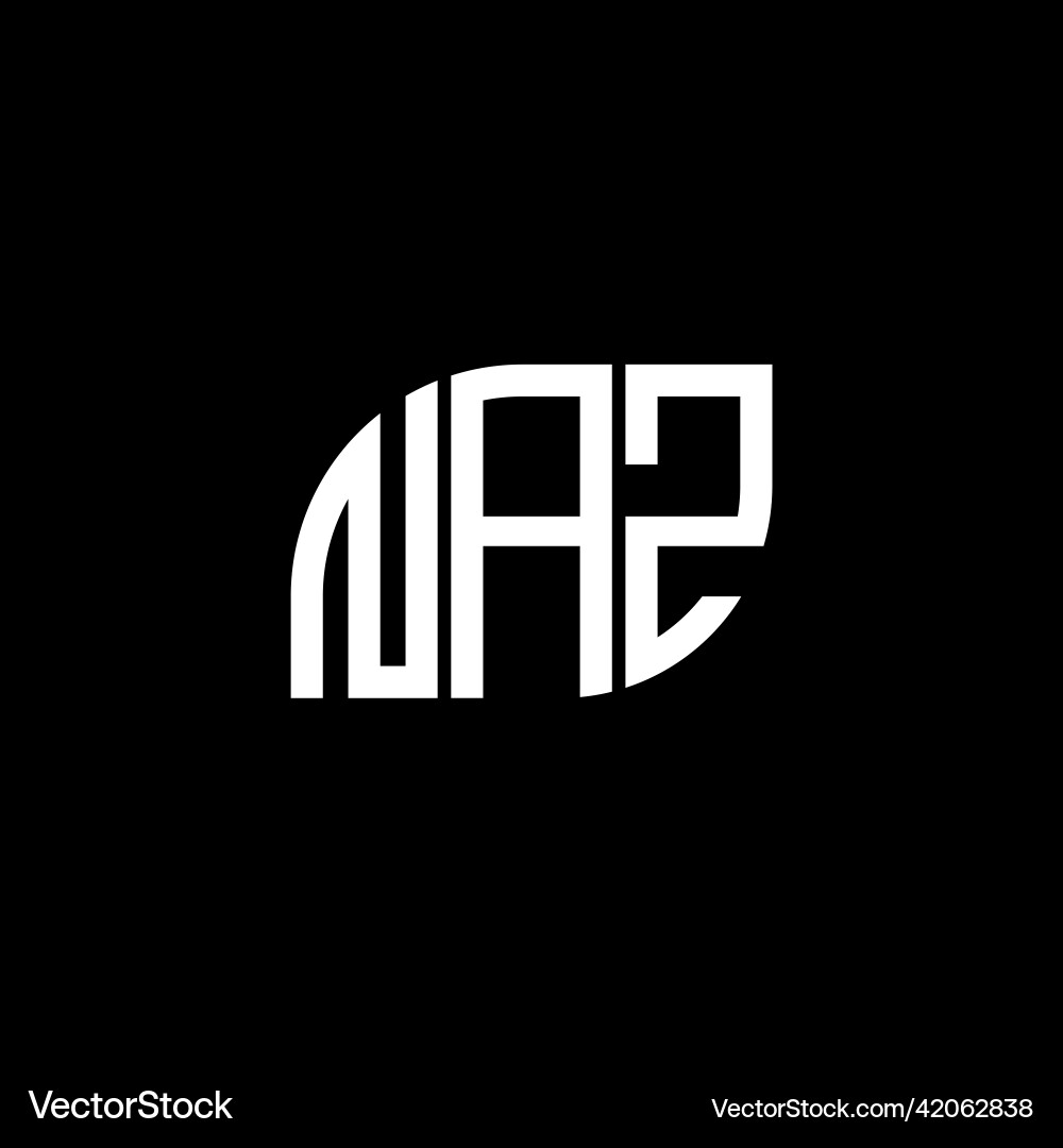 Naz letter logo design on black background Vector Image