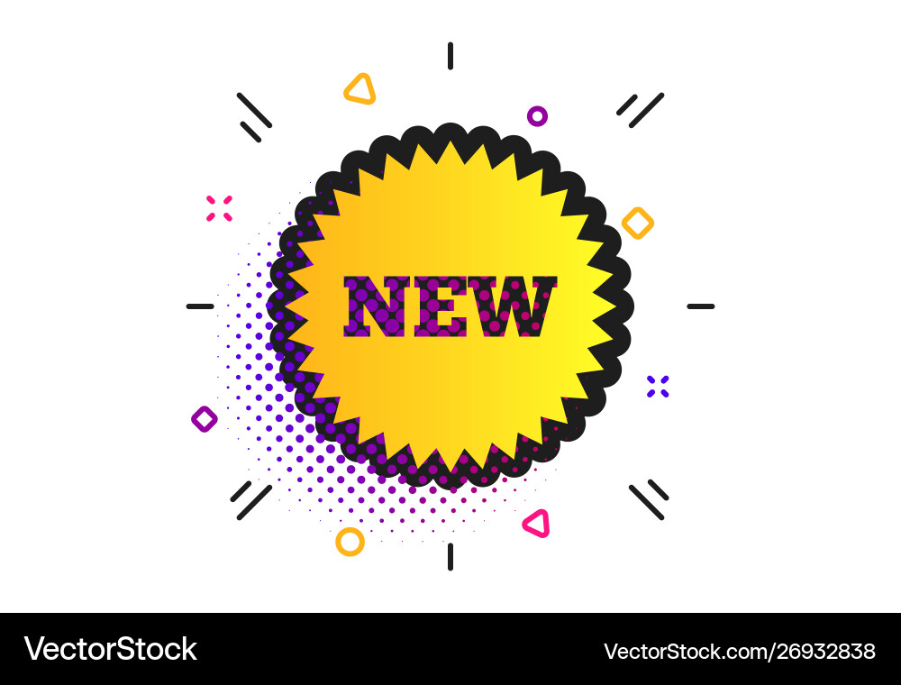 New sign icon arrival star symbol Royalty Free Vector Image