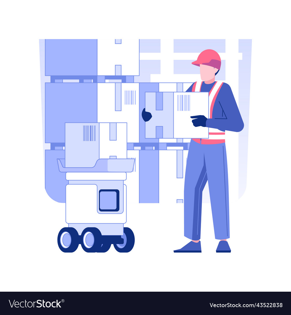 Picking robots isolated concept Royalty Free Vector Image Picking robots isolated concept Royalty Free Vector Image