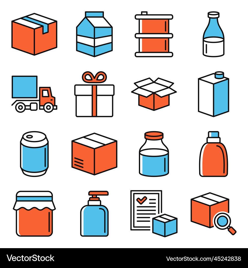 Product release icons set on white background Vector Image