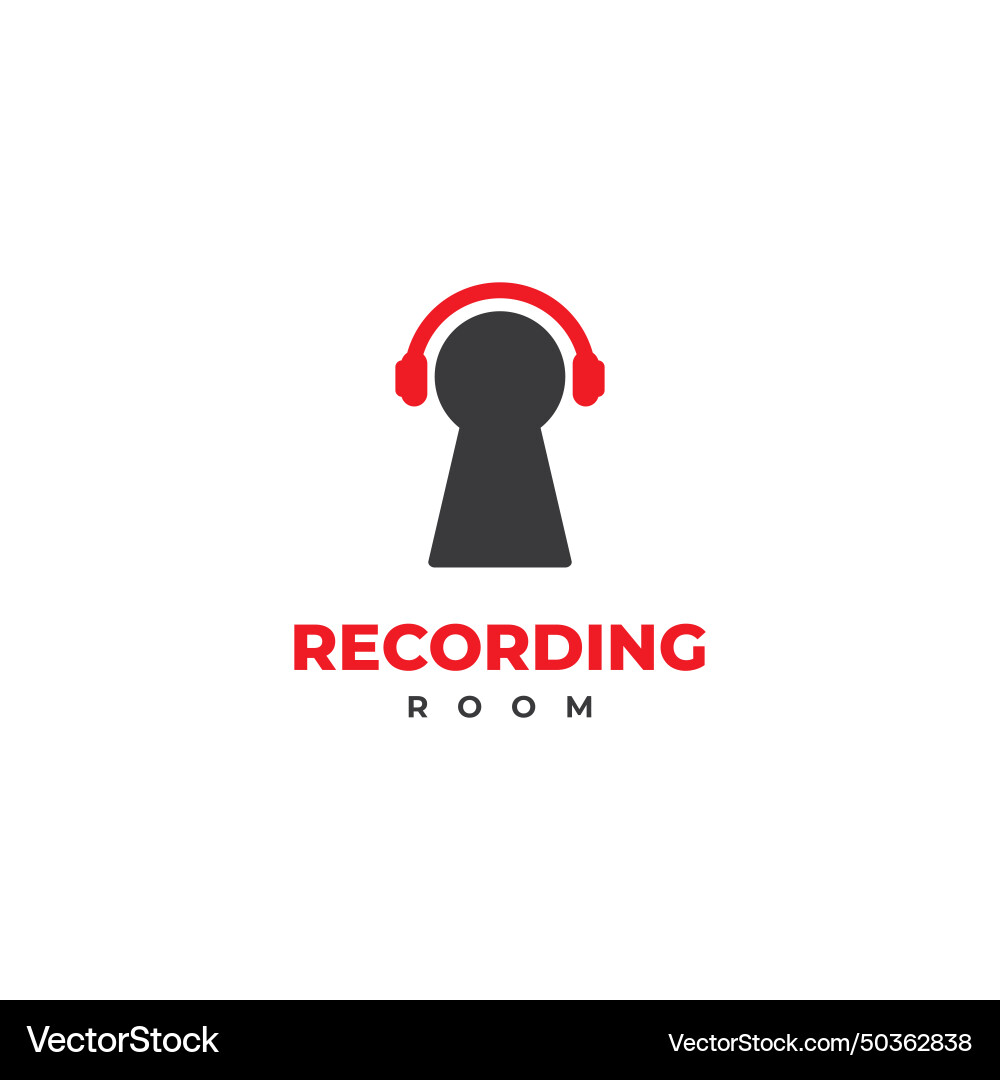 Recording room logo design on isolated background Vector Image