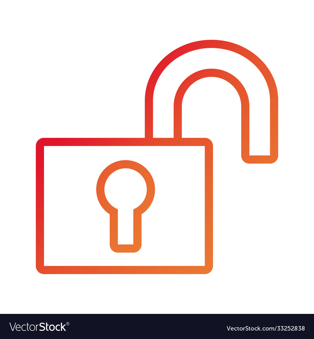 Safe padlock data security gradient style Vector Image