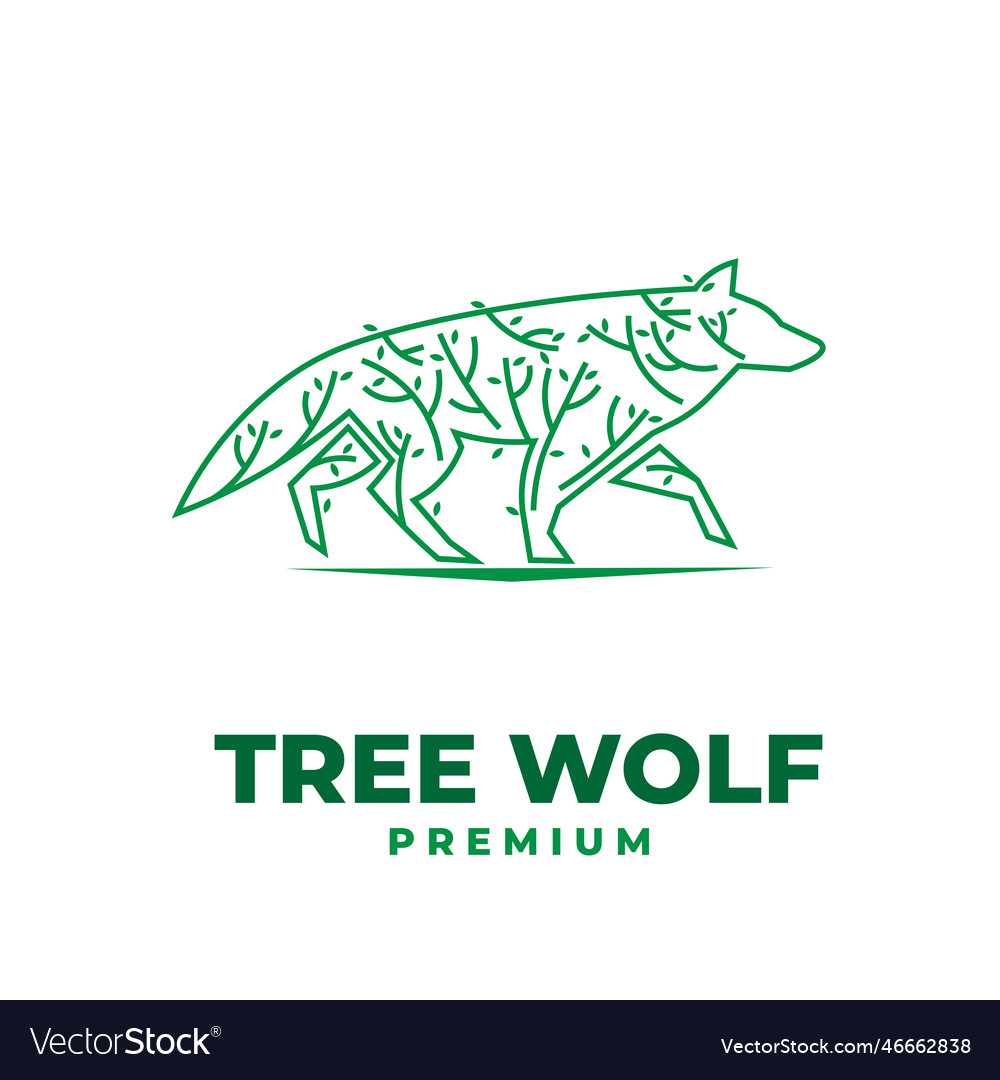 Simple wolf tree Royalty Free Vector Image - VectorStock