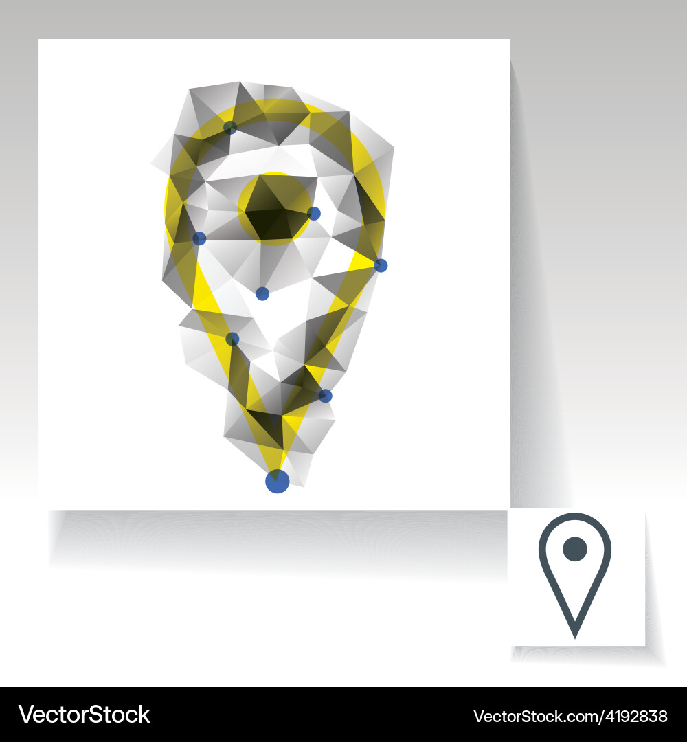 Trianguliertes Geo-Tag-Symbol mit Konstellation Vektorbild