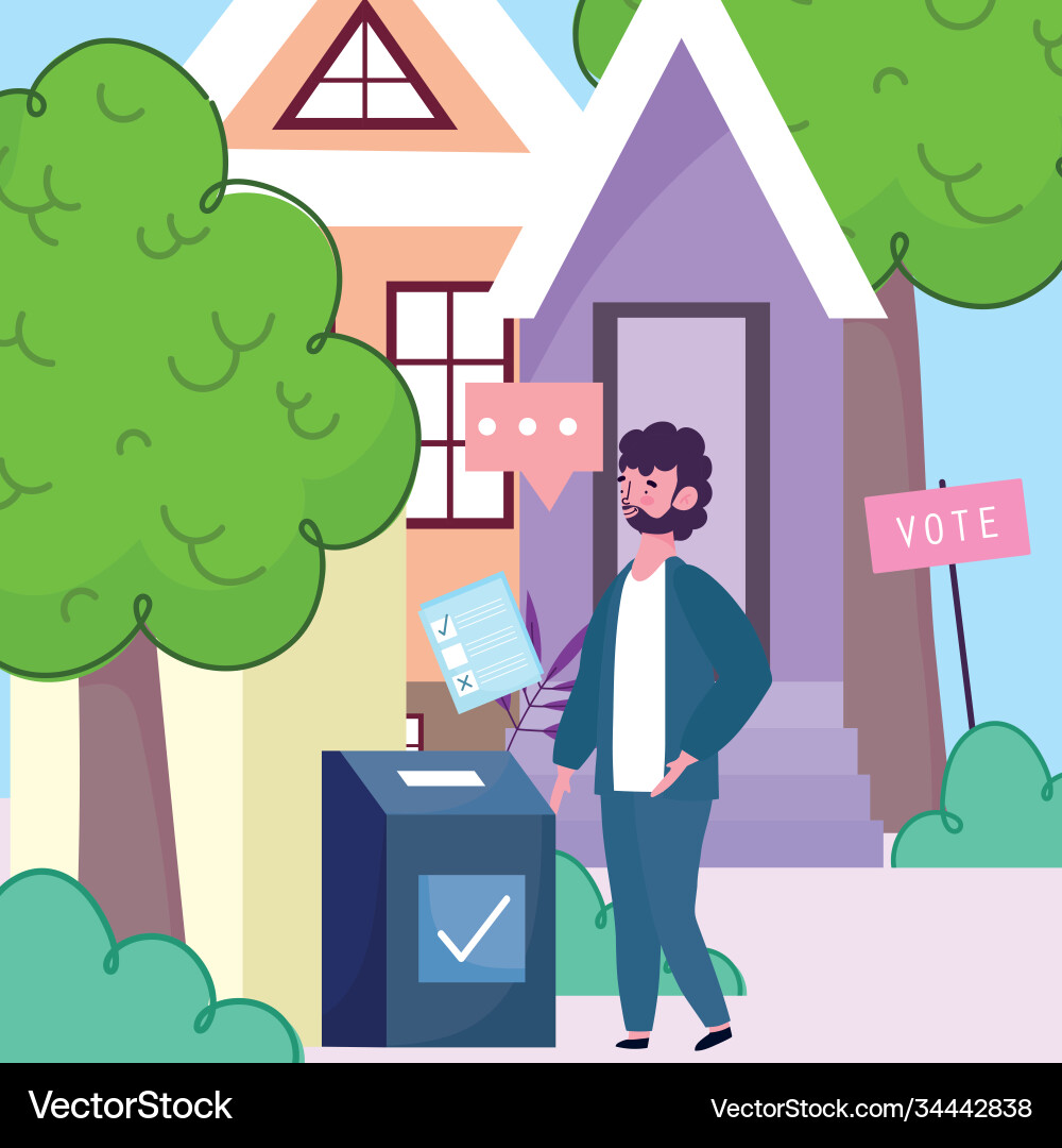 Voting and election concept man in place Vector Image