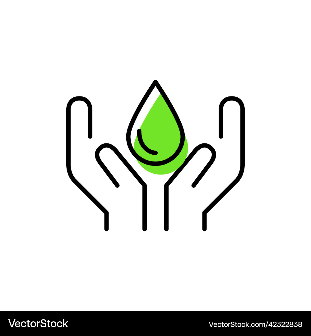 Water conservation and protection icon hands Vector Image