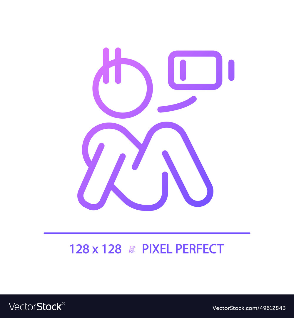 2d thin linear simple gradient apathy icon Vector Image