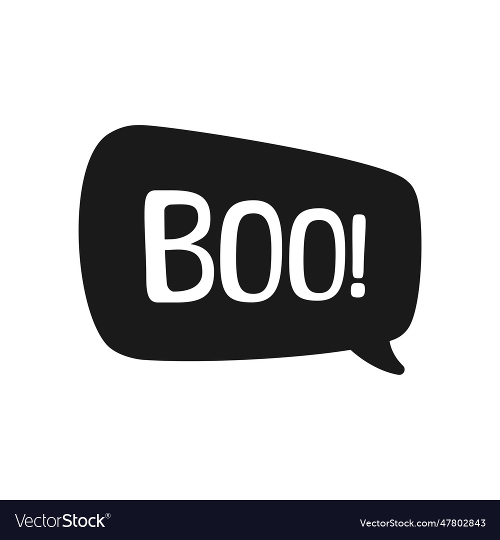 Boo text in speech bubble silhouette design Vector Image