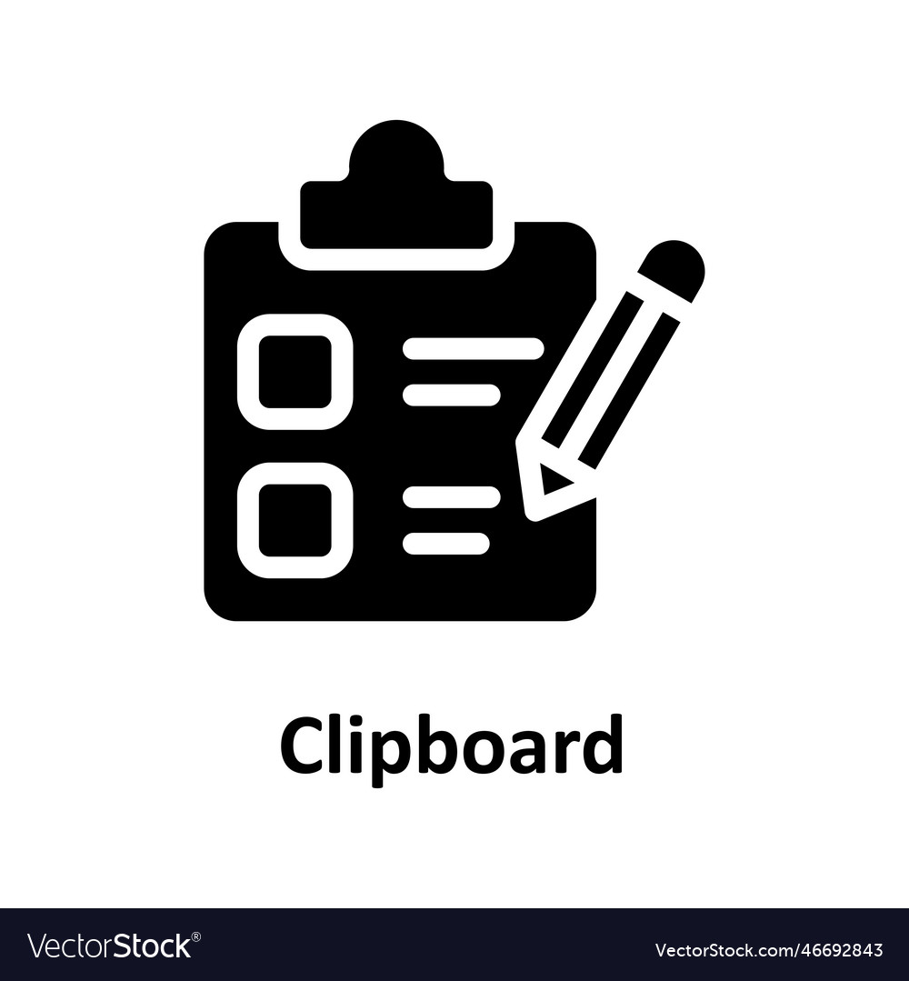 Clipboard solid icons simple stock Royalty Free Vector Image