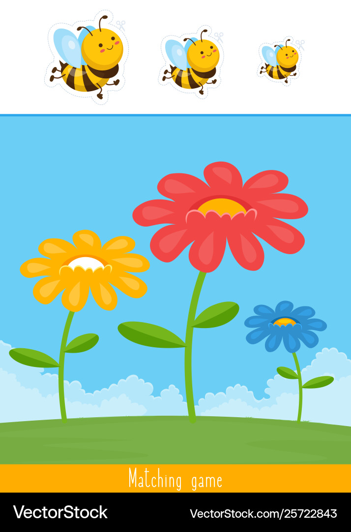 Educational children game match size for kids Vector Image