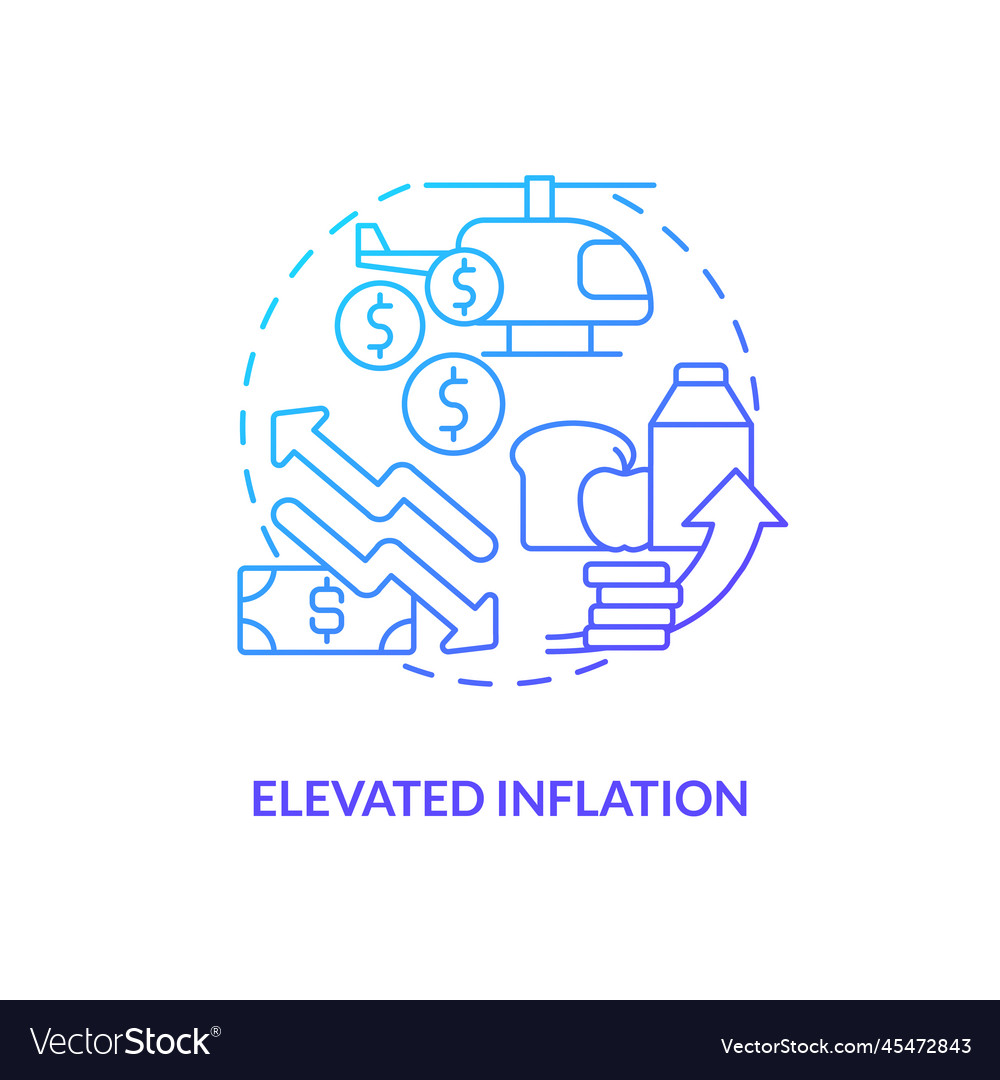 Elevated inflation blue gradient concept icon Vector Image