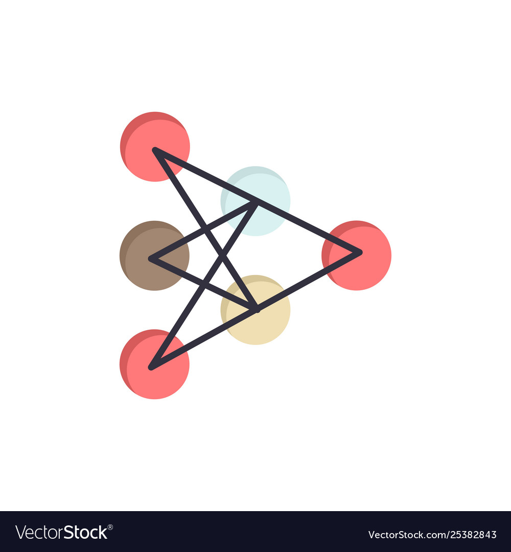Learning Deep Algorithm Data Flat Color Icon Icon Vector Image