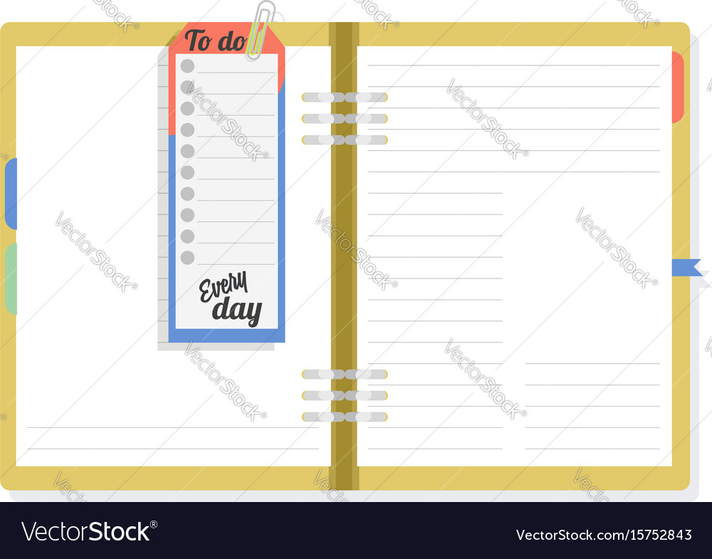 Notepad with to do list note the important Vector Image