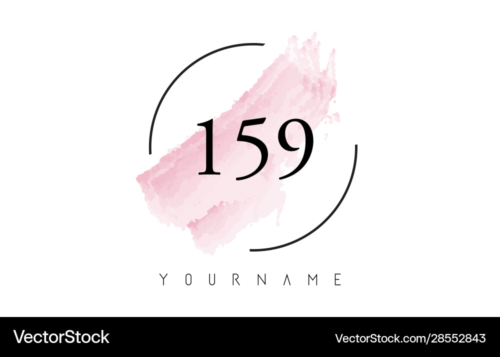 Number 159 watercolor stroke logo design Vector Image