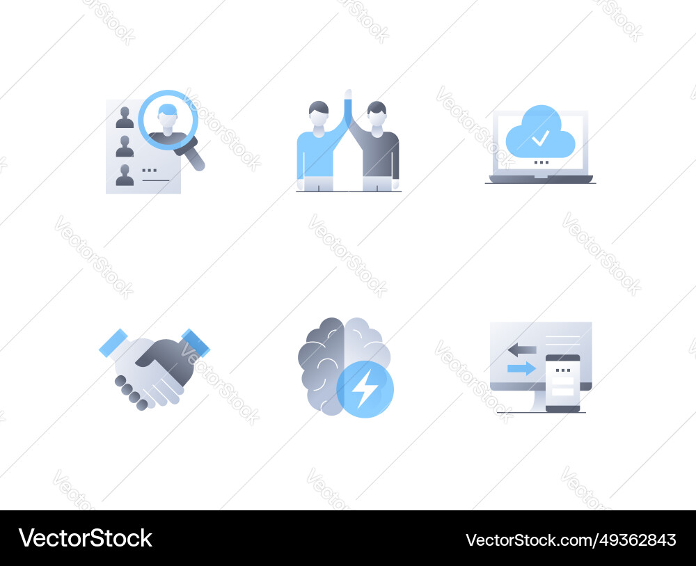 Online office and employees - flat design style Vector Image